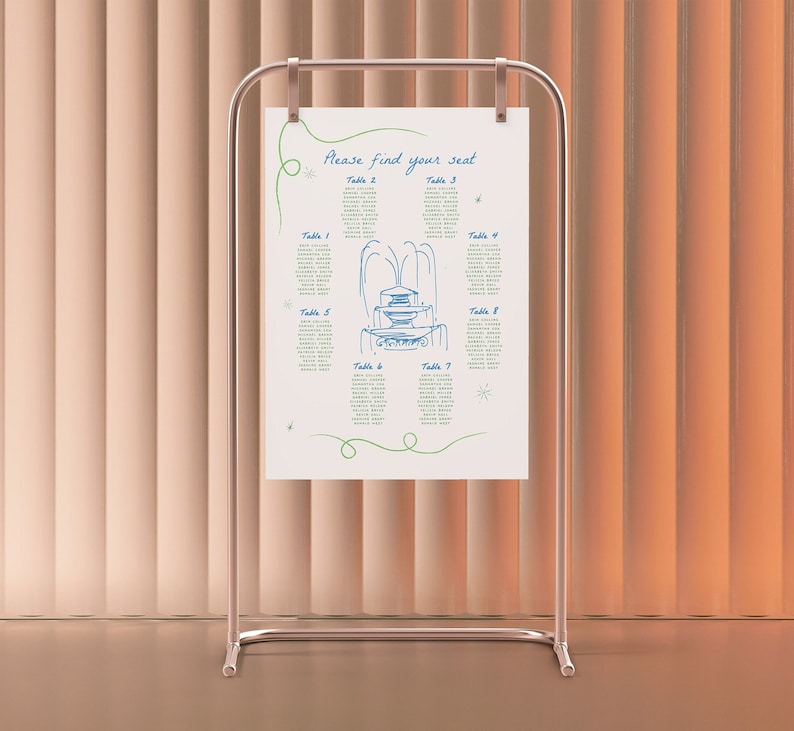 Wedding Seating Chart Template Instant Download Wedding - Etsy