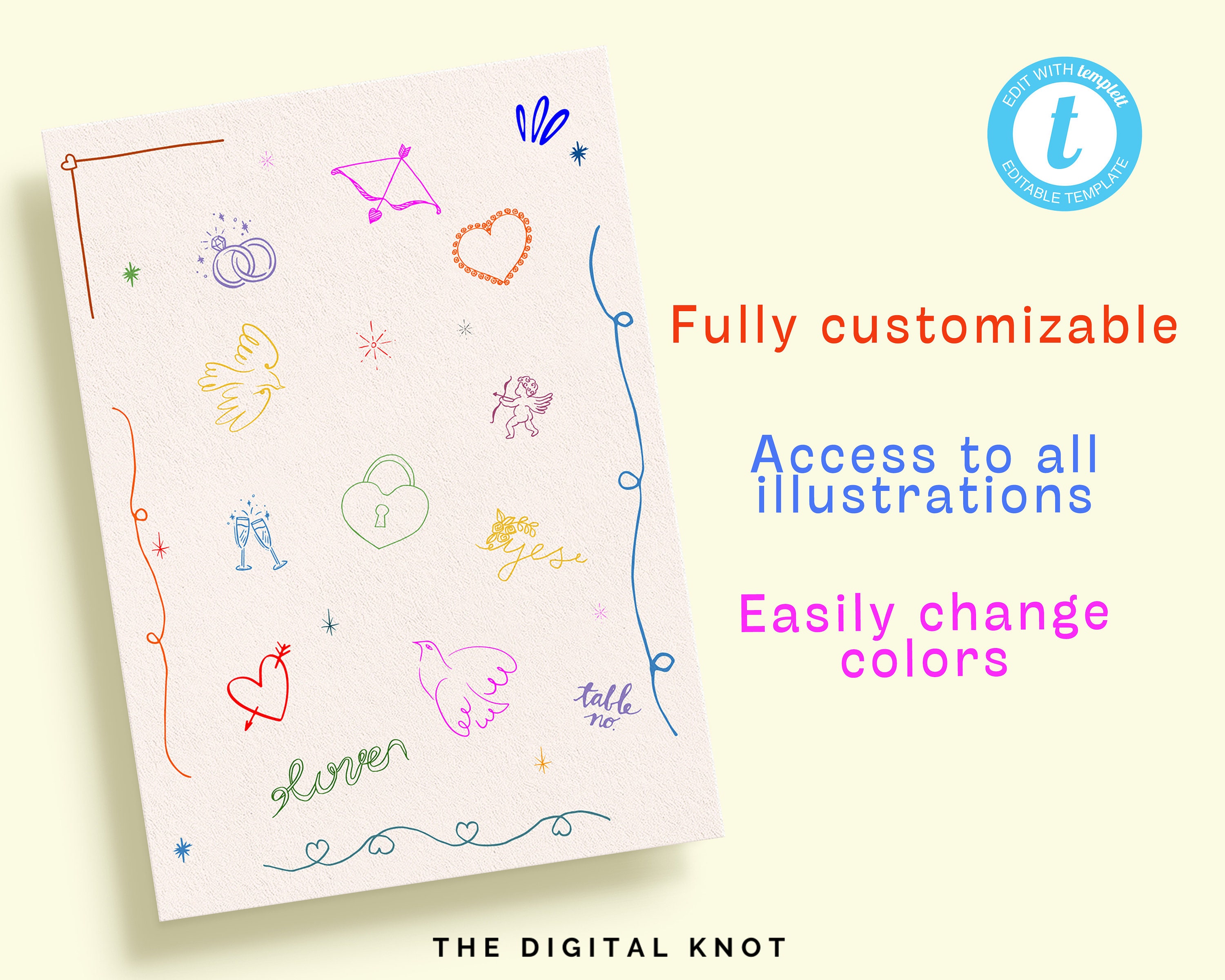 Whimsical Menu Template Wedding Menu Template Funky Menu Hand - Etsy