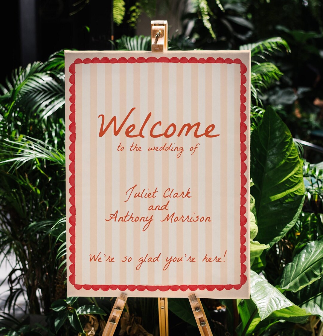 Wedding Welcome Sign Template Colorful Wedding Sign Large Wedding Sign ...