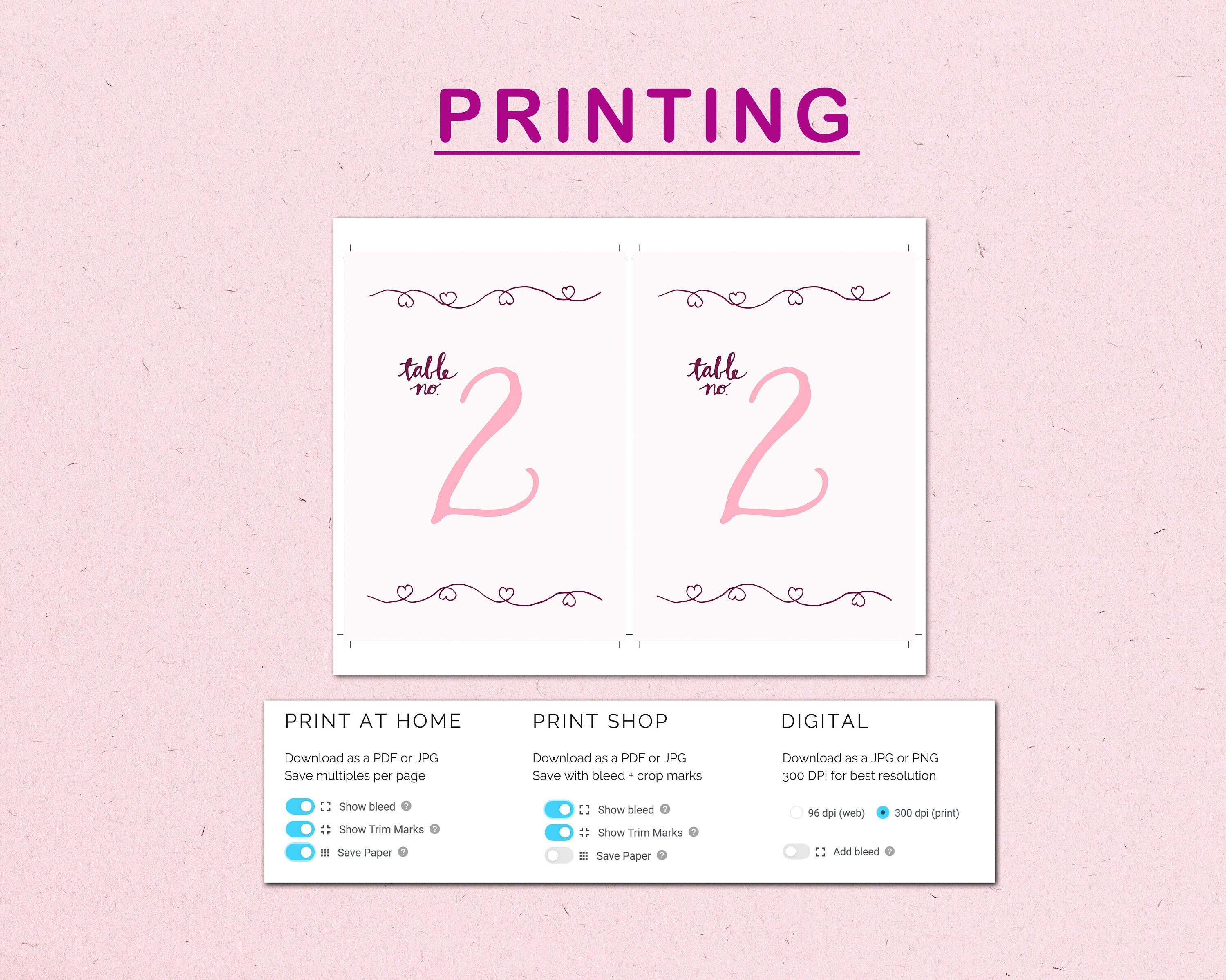 Reception Table Numbers Template Wedding Table Numbers Template ...