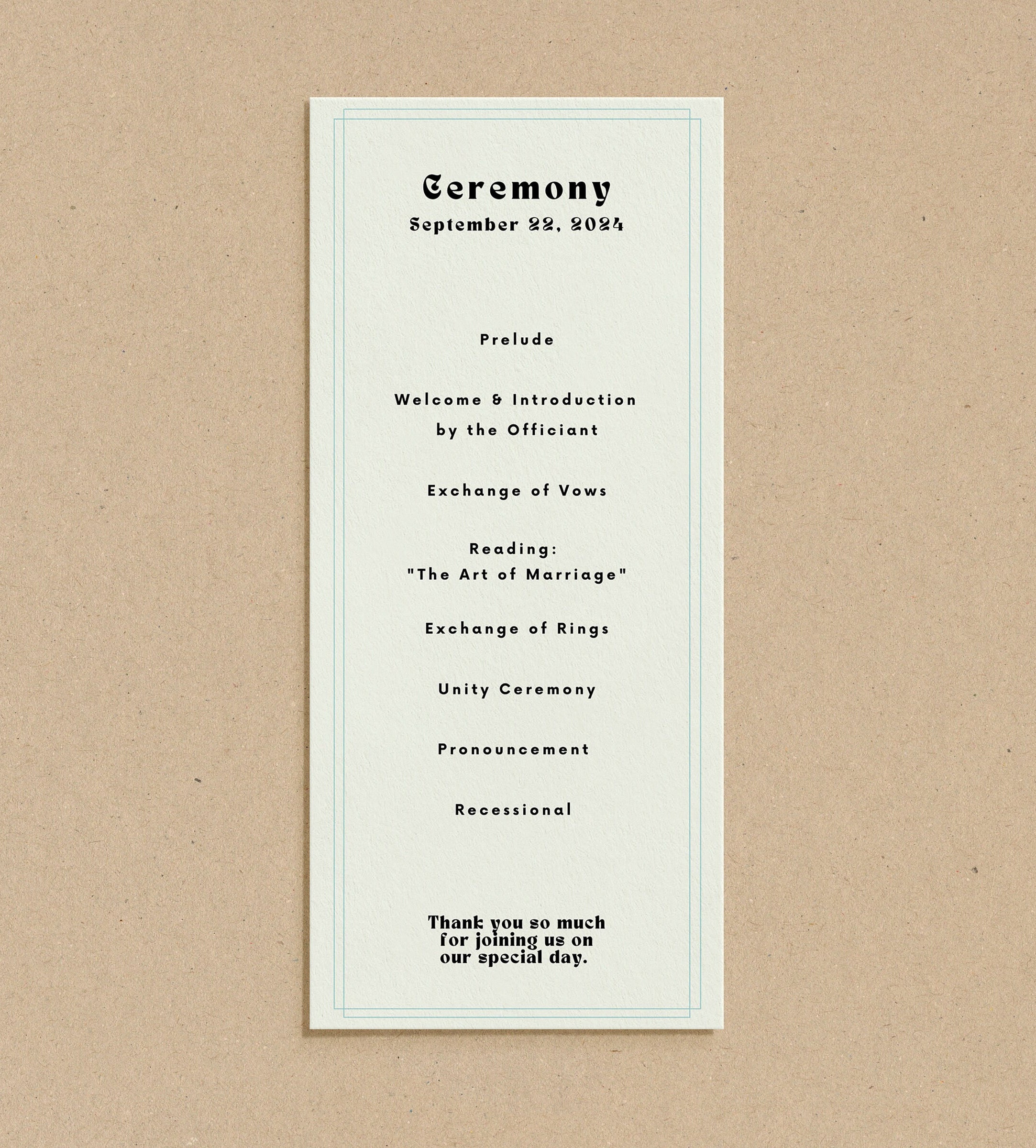 Wedding Ceremony Program Wedding Program Template Printable Program for ...