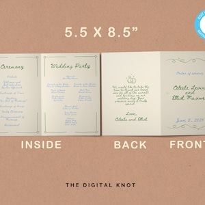 Wedding Ceremony Program Handwritten Wedding Program Template Printable ...