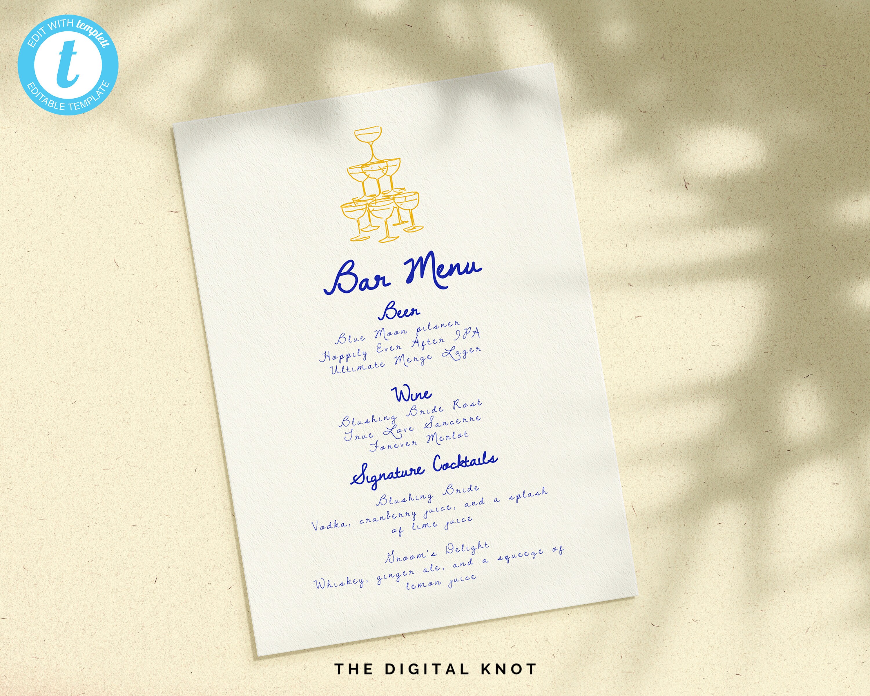 Whimsical Bar Menu Template Wedding Bar Menu Template - Etsy Canada