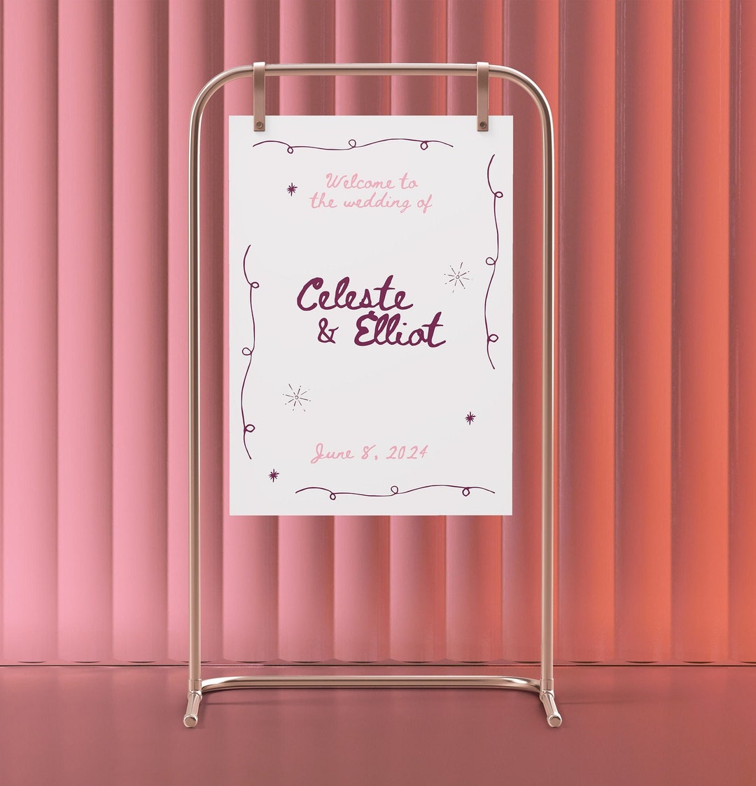 Wedding Welcome Sign Template Whimsical Wedding Sign Large Wedding Sign ...