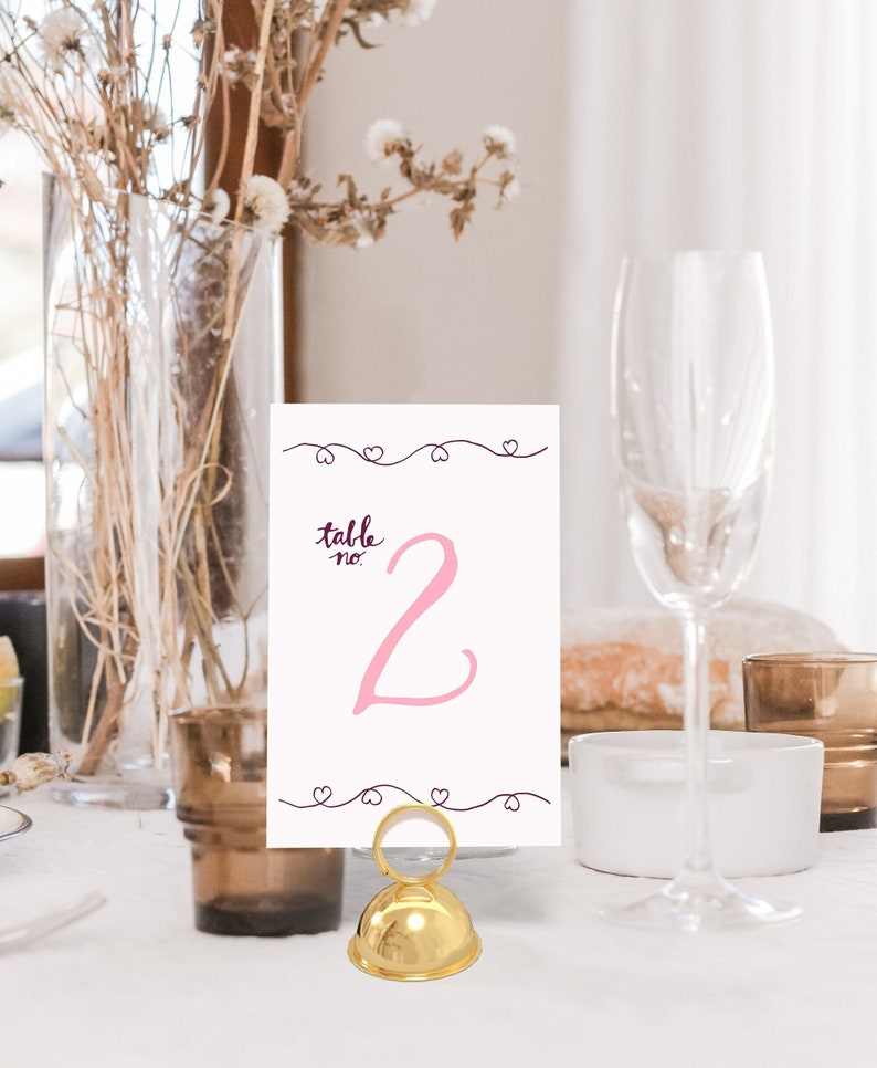 Reception Table Numbers Template Wedding Table Numbers Template ...