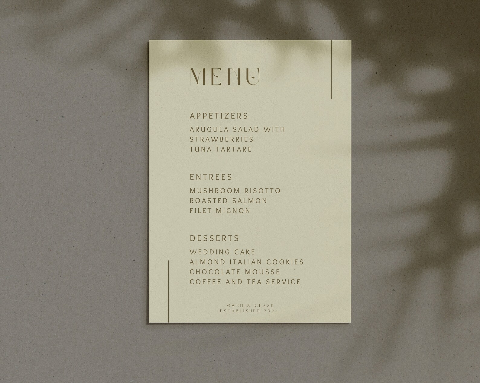 Wedding Menu Template Food and Drink Menu Double Sided Menu Template ...