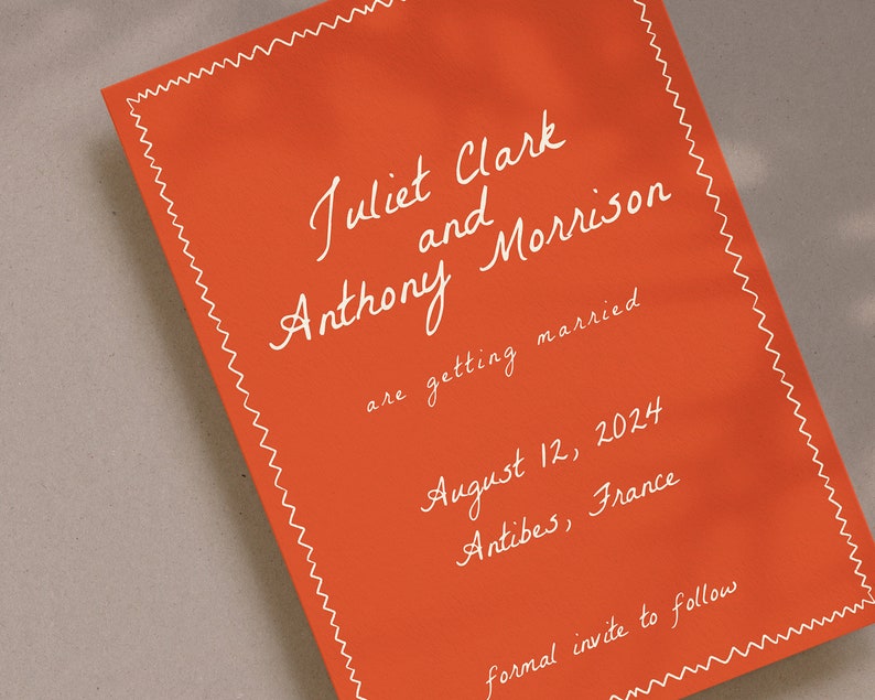 Handwritten Save The Date Template Whimsical Save The Date Etsy