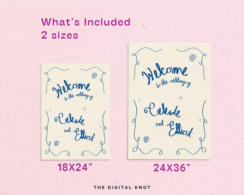 Wedding Welcome Sign Template Whimsical Wedding Sign Large Wedding Sign ...