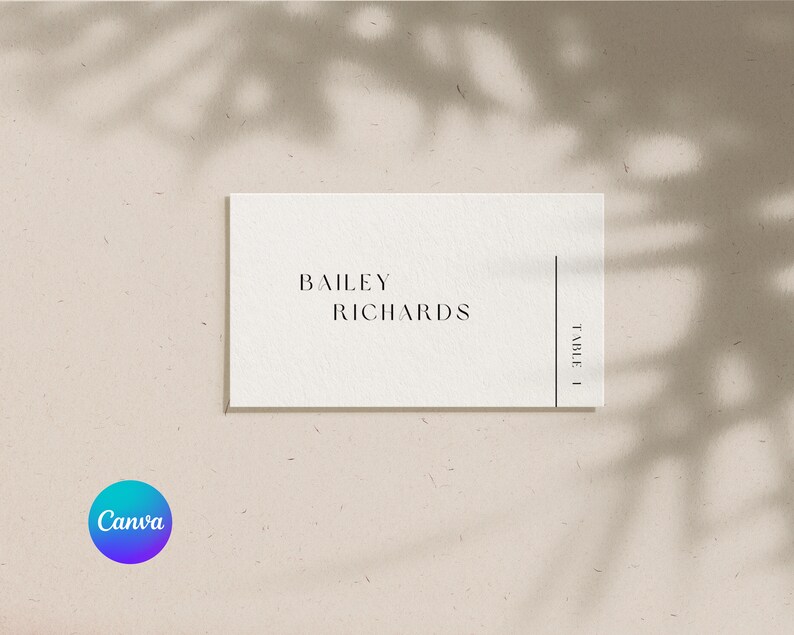 Place Card Template Editable Wedding Place Cards Printable Escort Cards ...