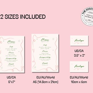 Whimsical Menu Template Place Card Wedding Menu Template Funky Menu ...