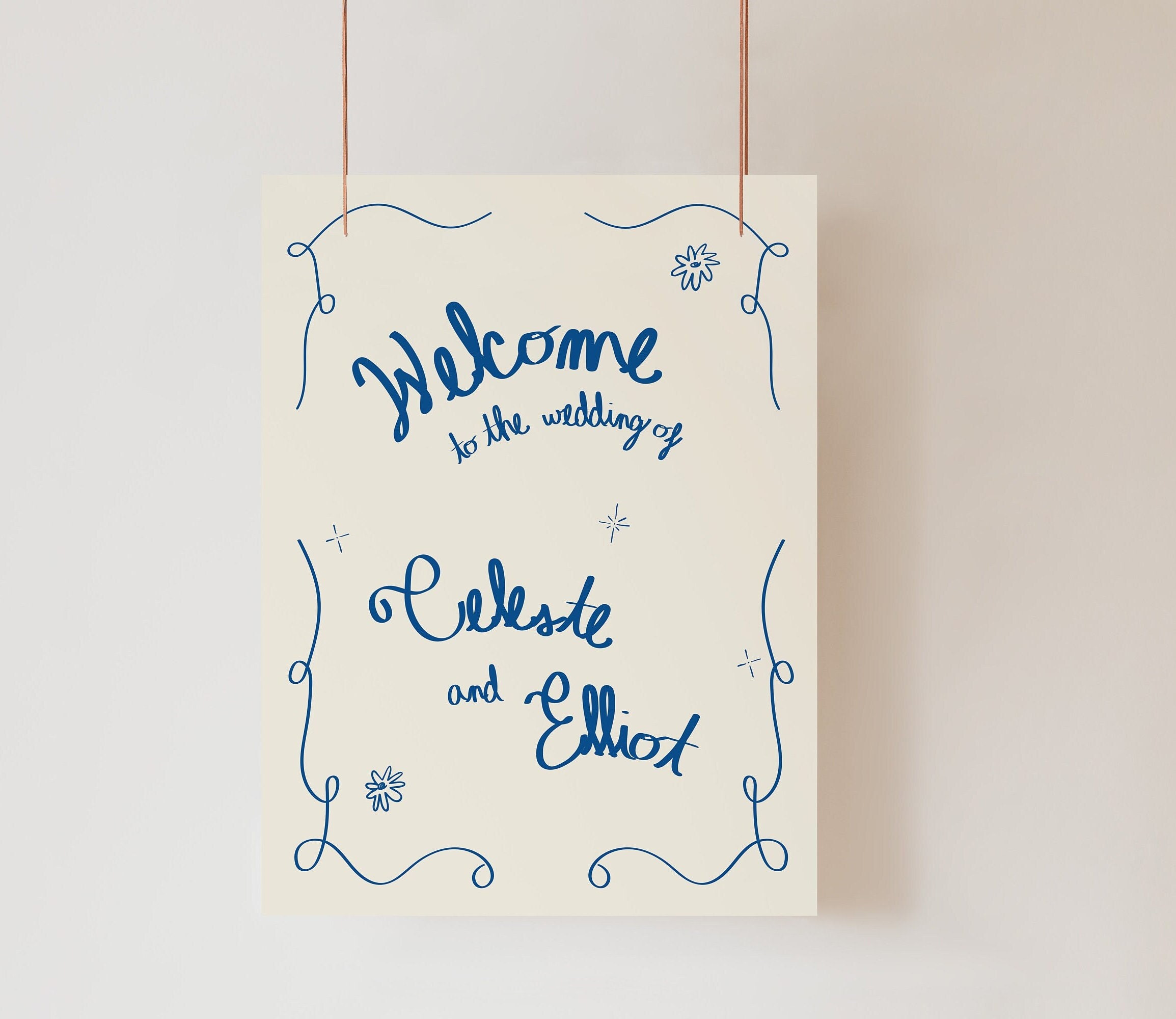 Wedding Welcome Sign Template Whimsical Wedding Sign Large Wedding Sign ...