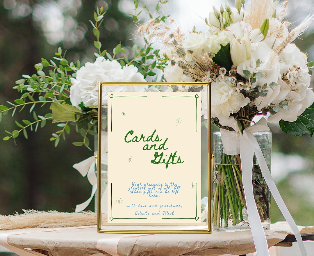 Wedding Cards and Gifts Sign Printable Gift Table Sign Colorful Wedding ...
