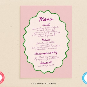 Double Sided Food and Drink Menu Template Place Card Settings Template ...