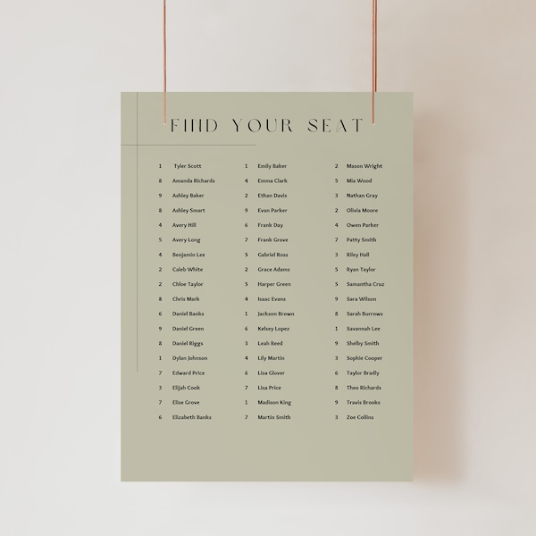 Magnet Seating Chart - Etsy