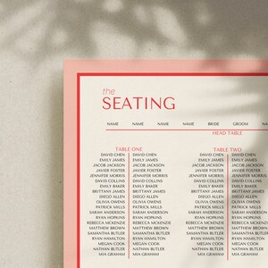 Long Table Wedding Seating Chart Seating Chart Template Instant ...