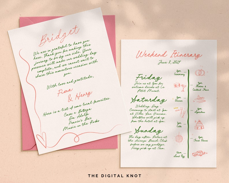 Wedding Welcome Letter Template Whimsical Wedding Letter Wedding ...