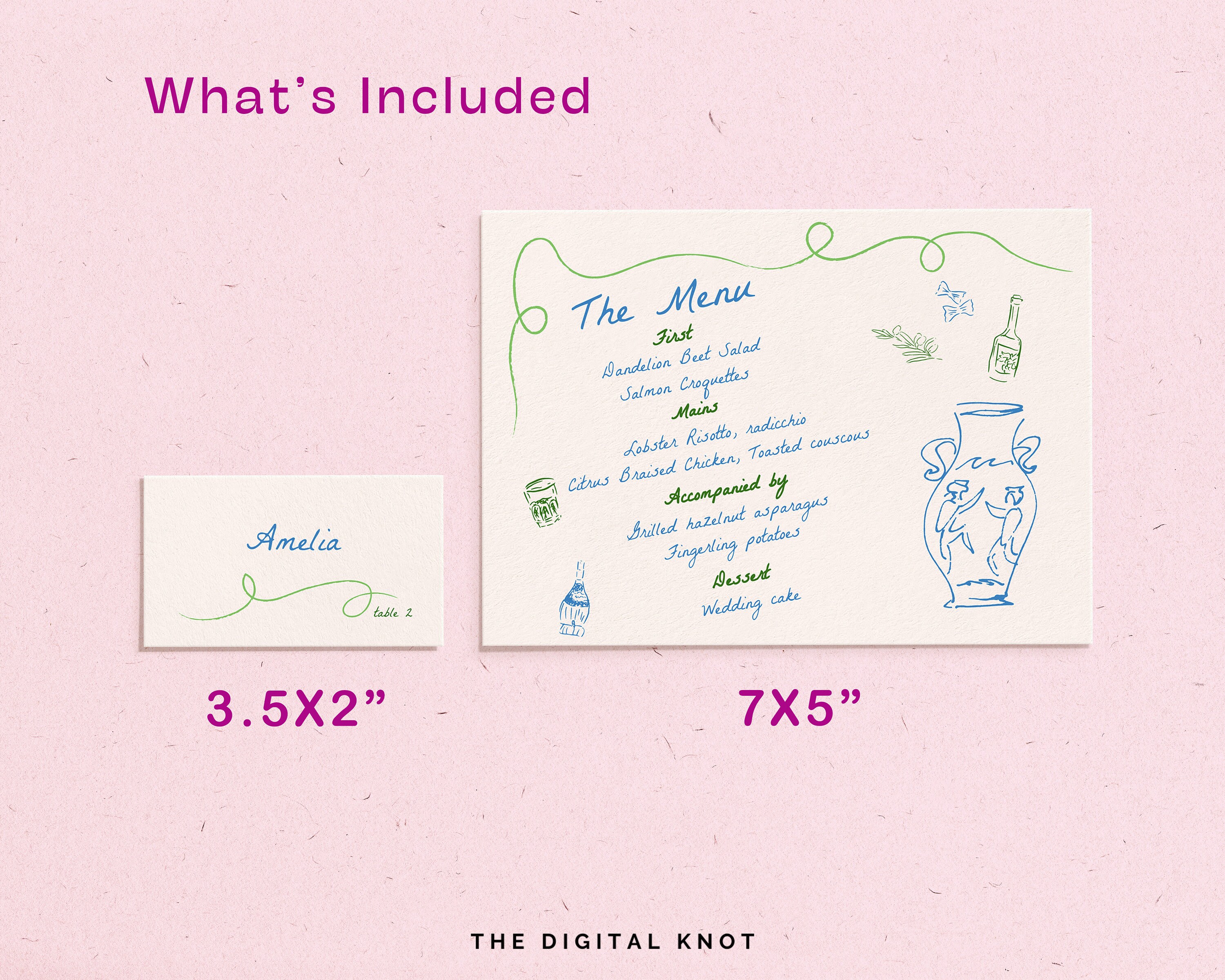 Whimsical Menu Template Place Card Wedding Menu Template Funky - Etsy ...