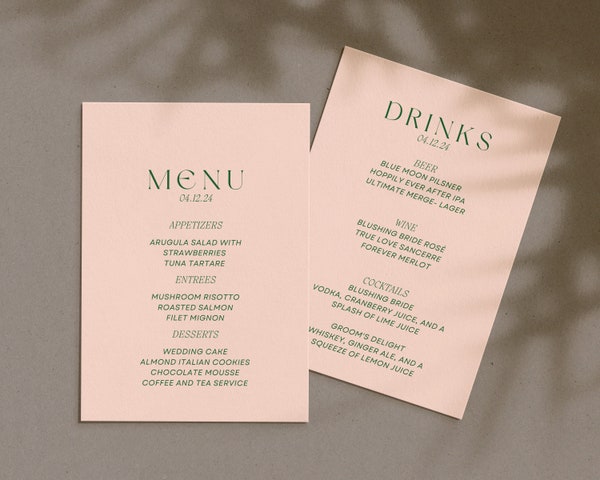 The Cocktail Menu Template Editable Menu Modern Drinks List Bar Menu ...
