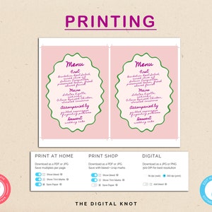 Double Sided Food and Drink Menu Template Place Card Settings Template ...