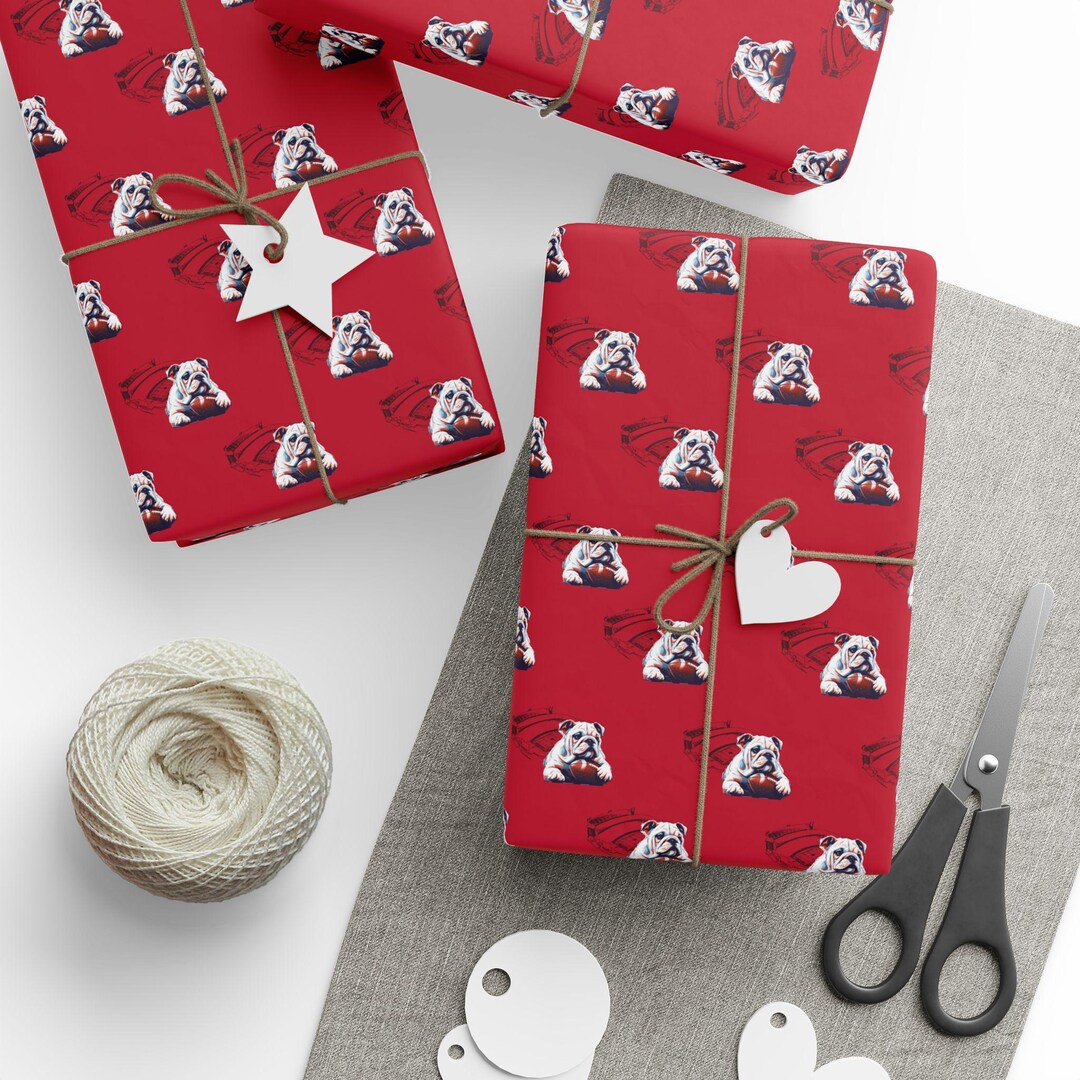 2025 - Wrapping Paper for Bulldogs Gift Paper English Bulldog Football ...