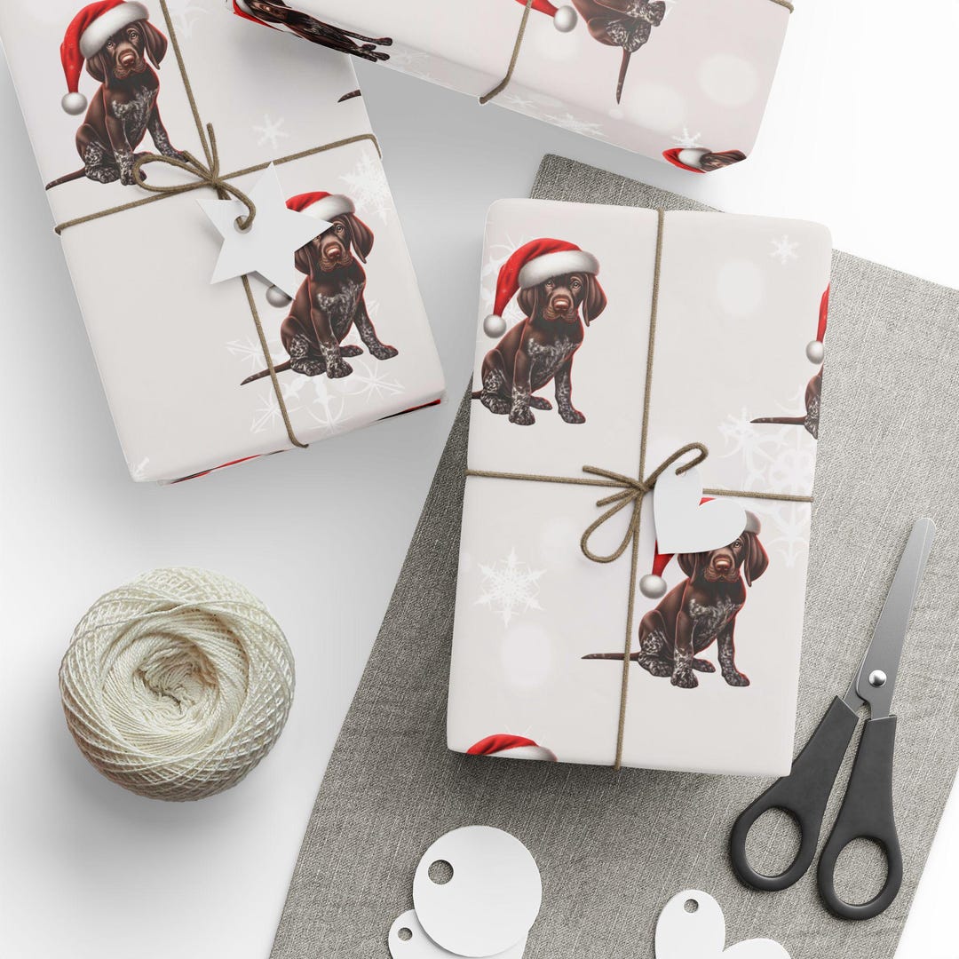 2025v1 - German Shorthaired Pointer Paper Festive Christmas Wrapping ...