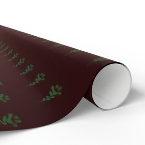 Christmas Custom Wrapping Paper, Wine Red and Green Wrapping Paper, Red ...