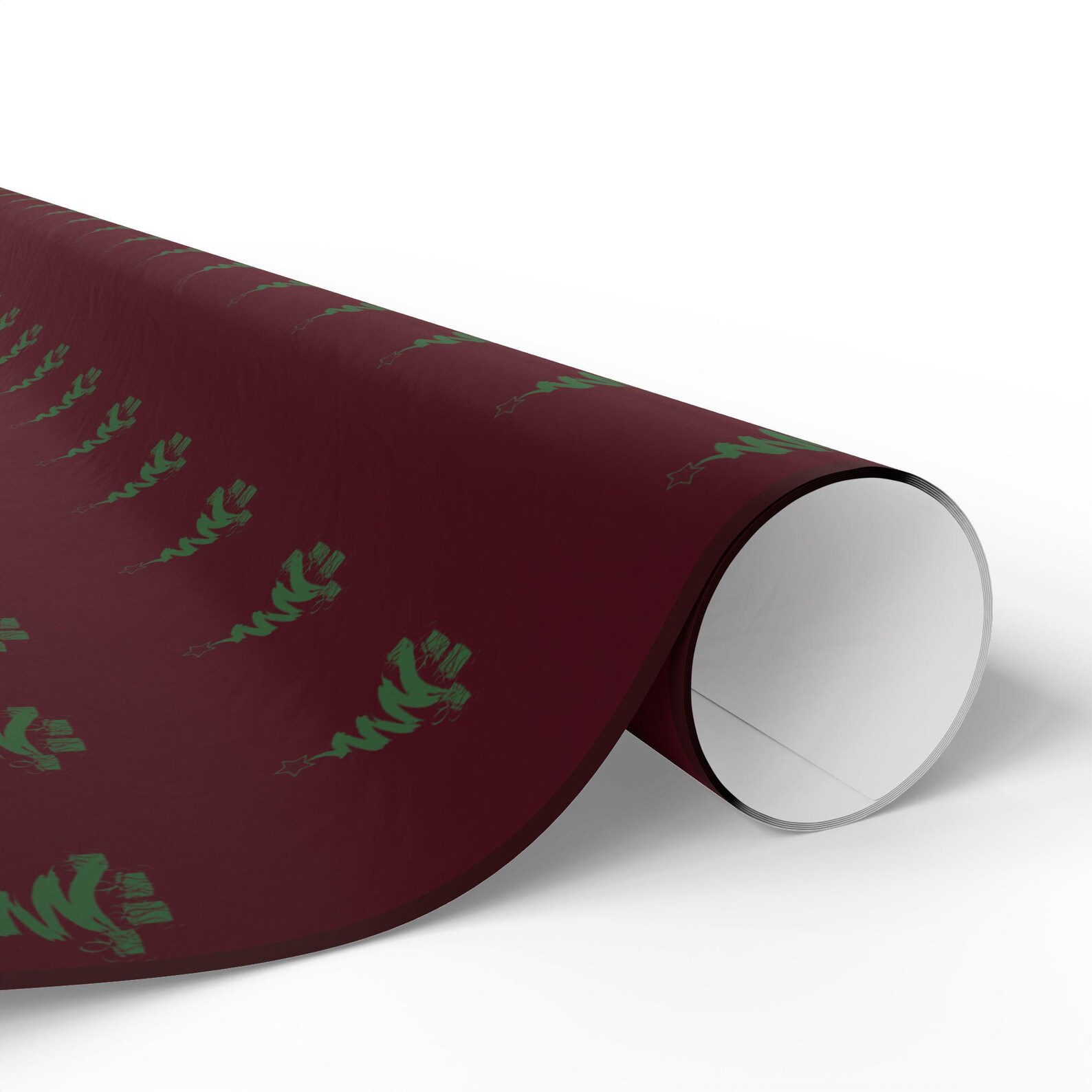 Christmas Custom Wrapping Paper, Wine Red and Green Wrapping Paper, Red ...