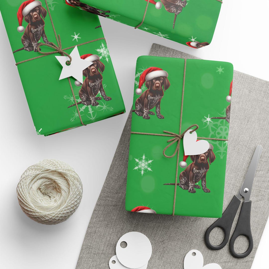 2025v1 - German Shorthaired Pointer Paper Festive Christmas Wrapping ...