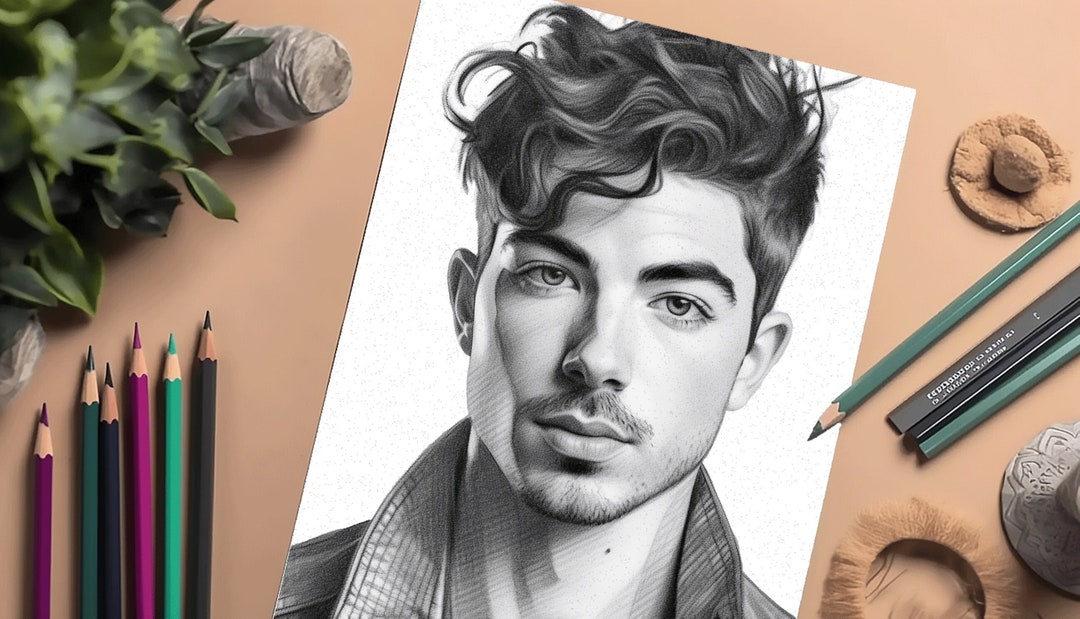 Joe Jonas Printable Coloring Page | Greyscale Celebrity Coloring Book ...