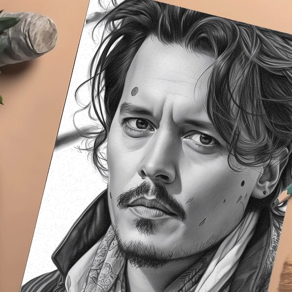 Johnny Depp Coloring Page - Etsy