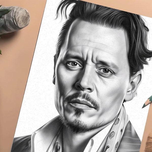 Johnny Depp Coloring Page - Etsy