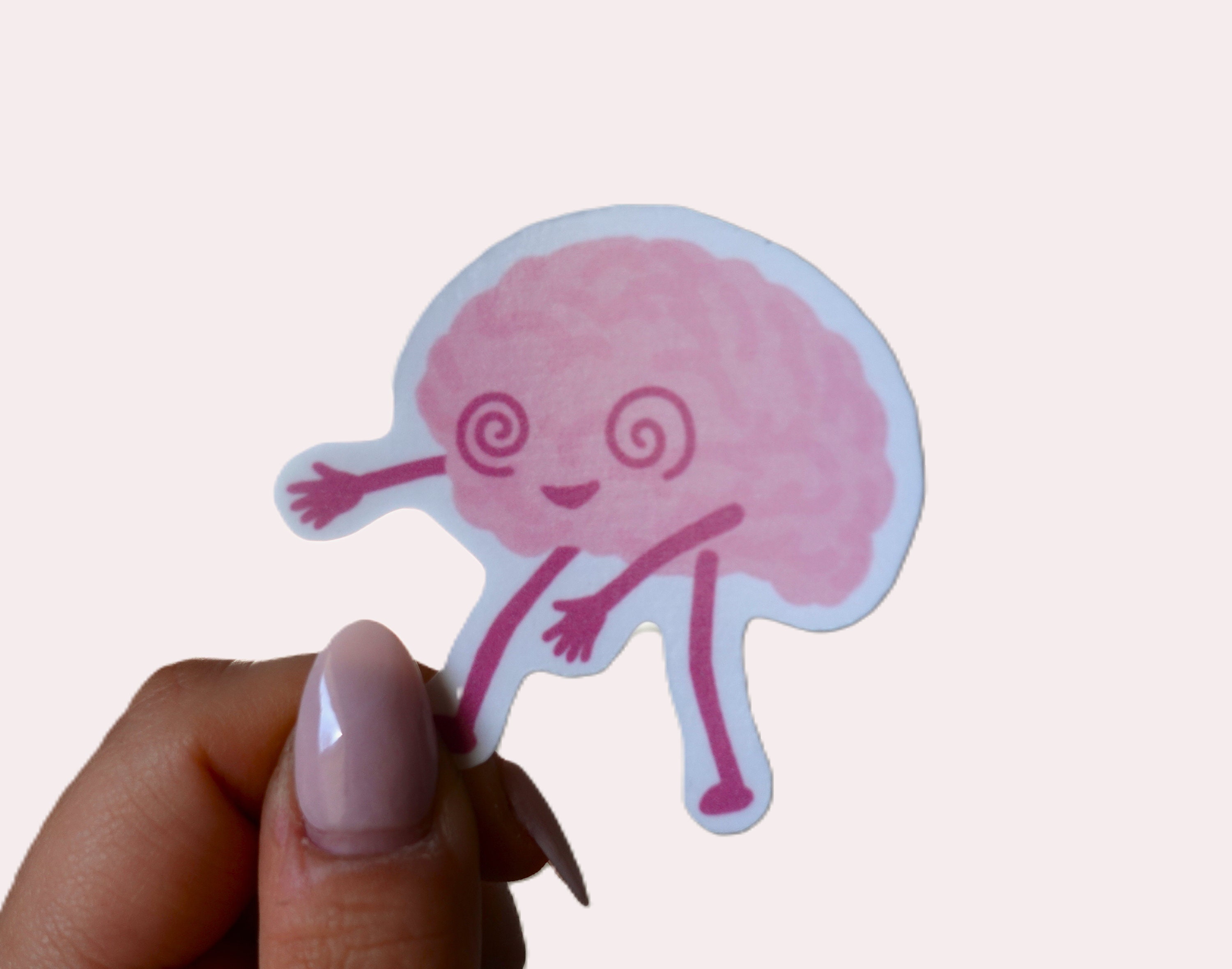 STICKER Crazy but Happy Cute Brain Sticker - Etsy
