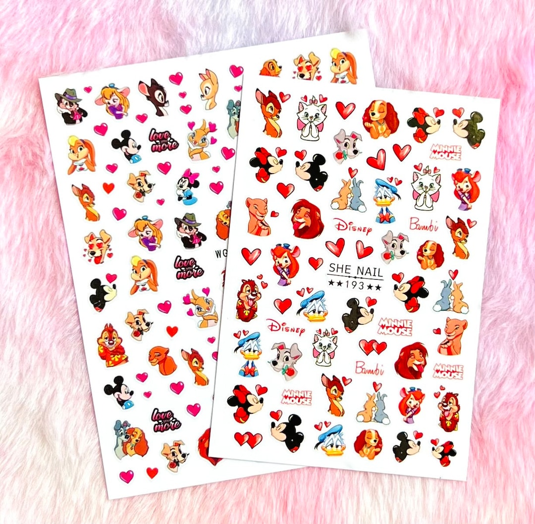 Cartoon Mix Nail Stickers Disney Nail Stickers - Etsy
