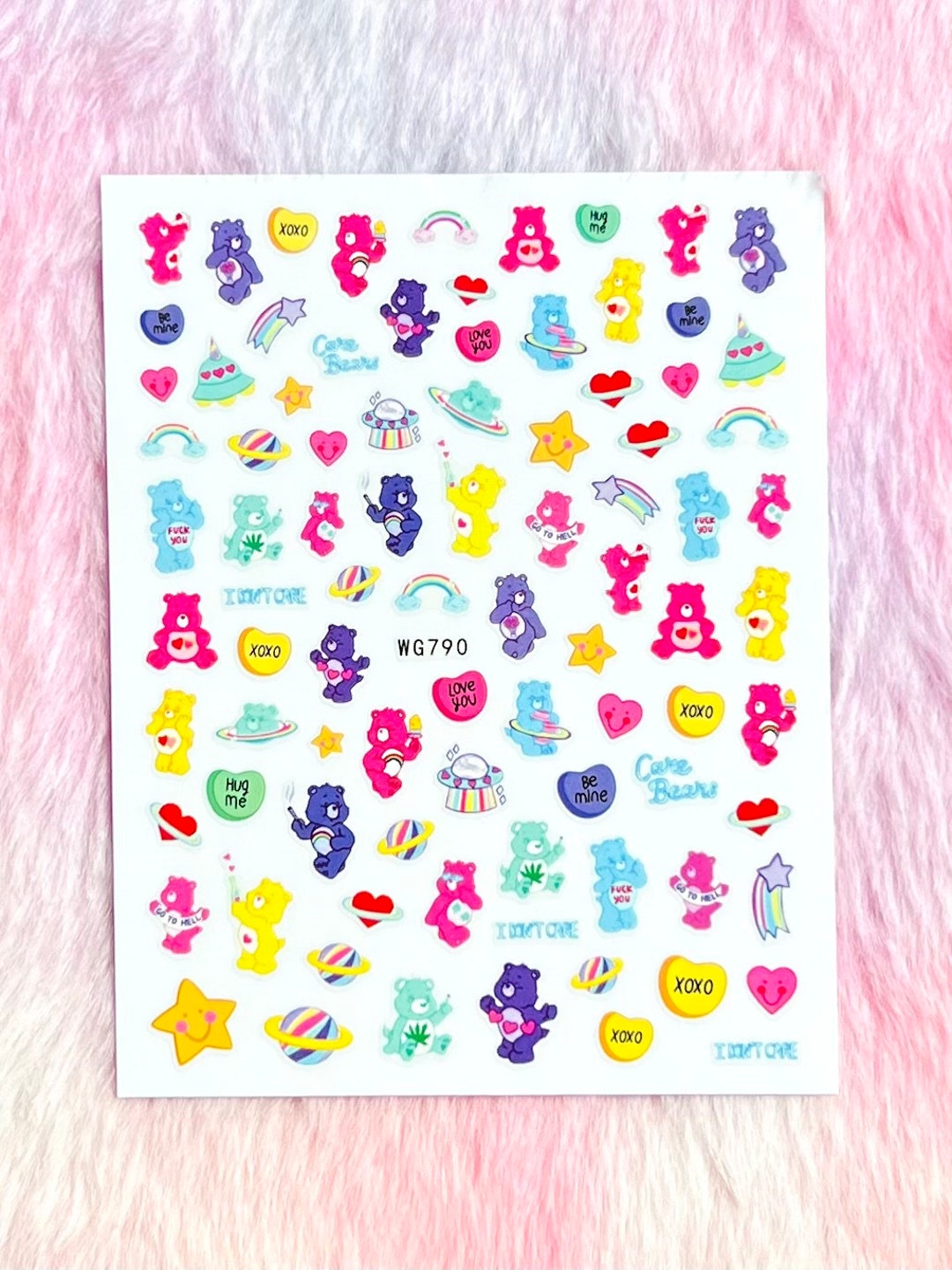Care Bear Nail Stickers - Etsy