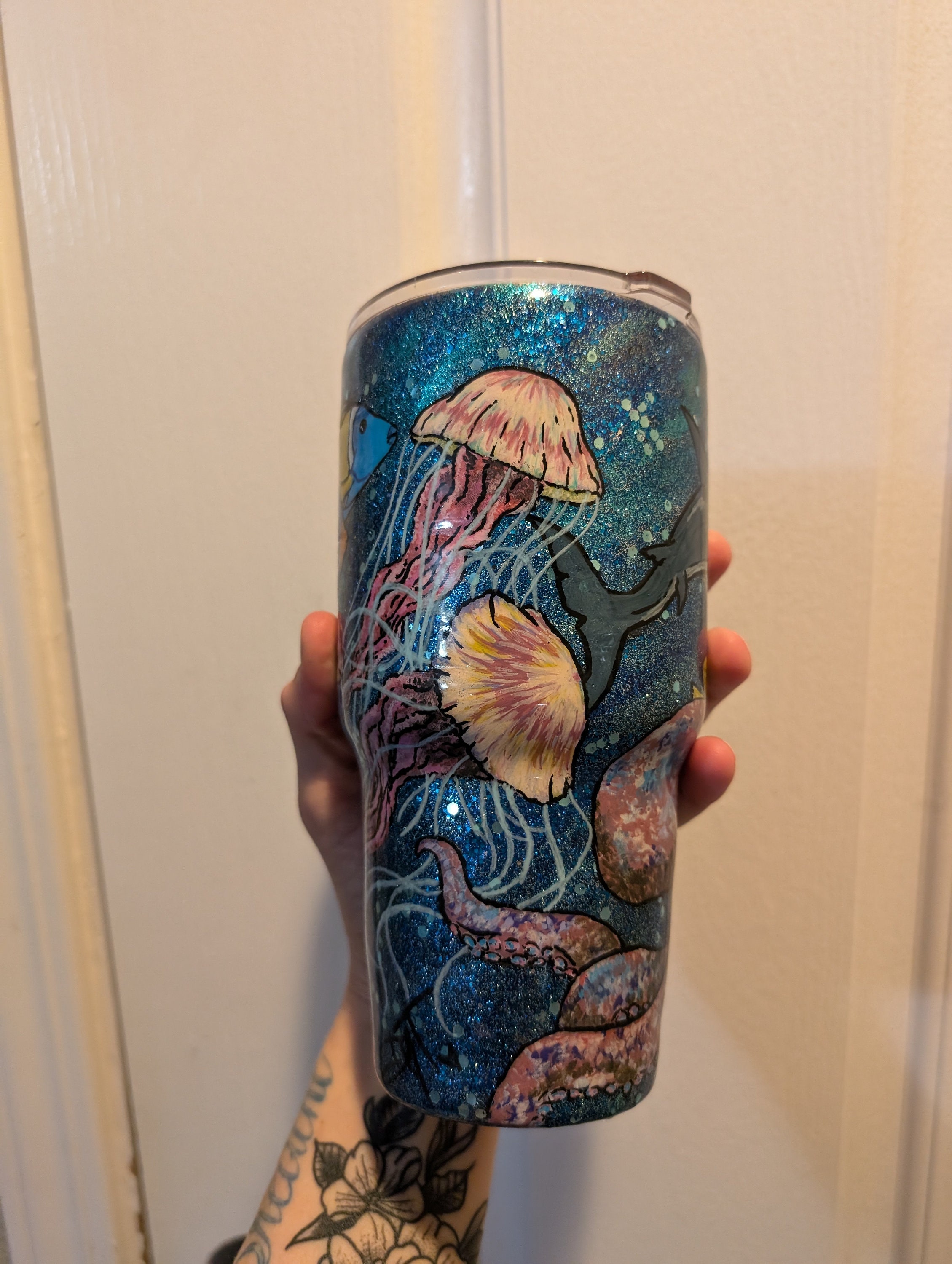 Custom!! Hand Painted 30oz Stainless Steel Travel Yeti Travel Mug With ...