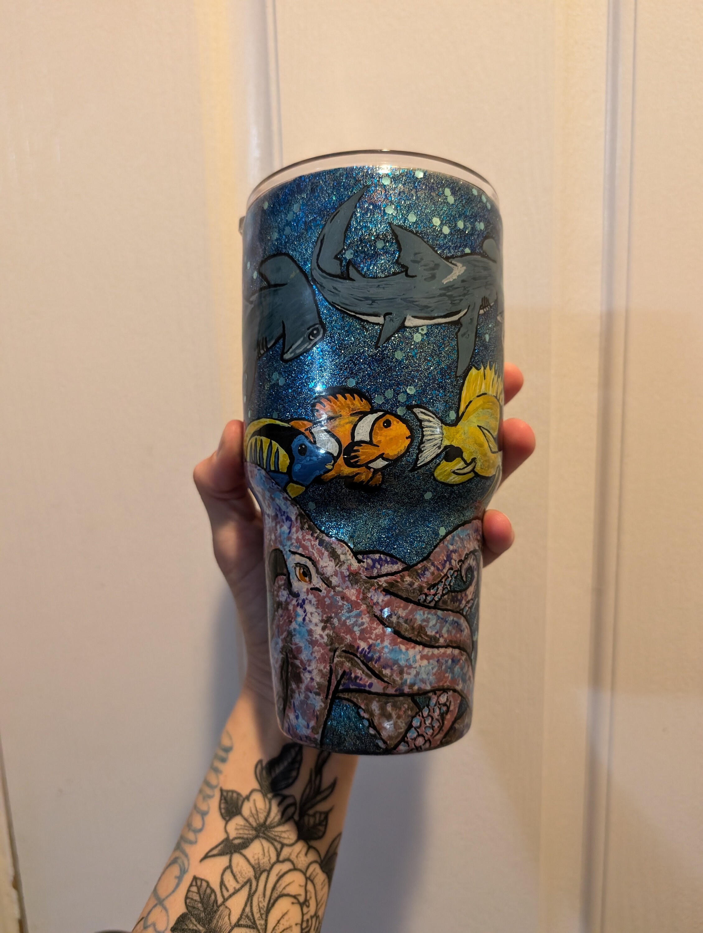 Custom!! Hand Painted 30oz Stainless Steel Travel Yeti Travel Mug With ...