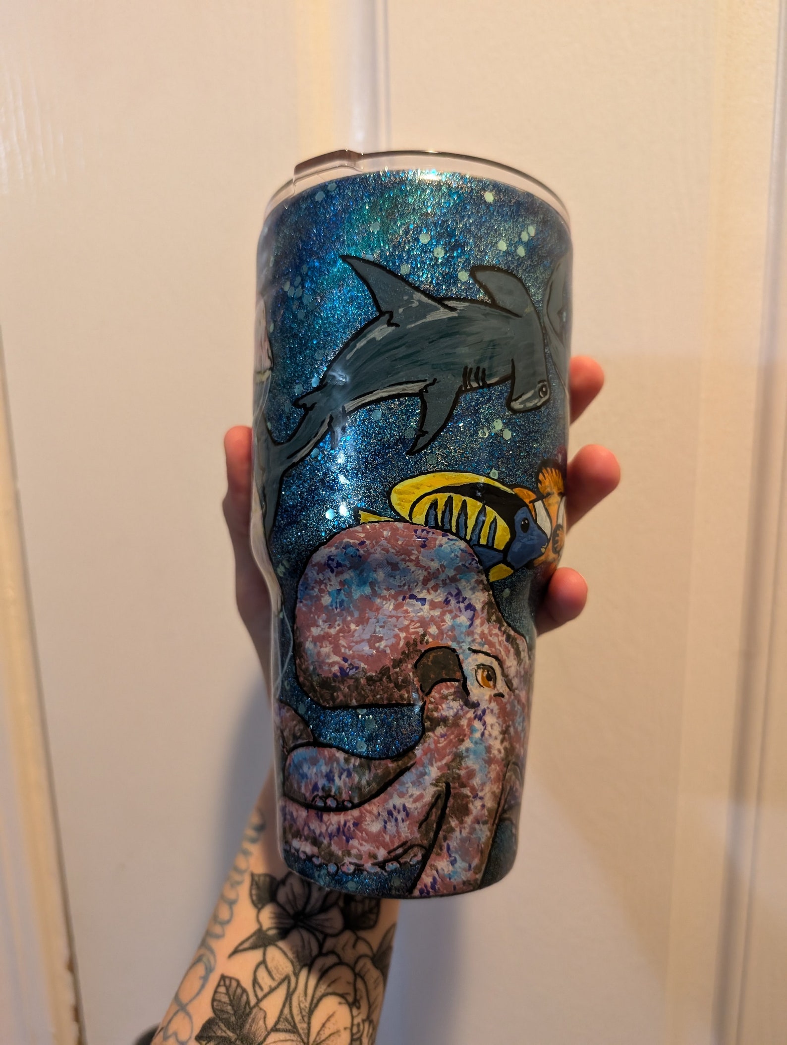 Custom!! Hand Painted 30oz Stainless Steel Travel Yeti Travel Mug With ...