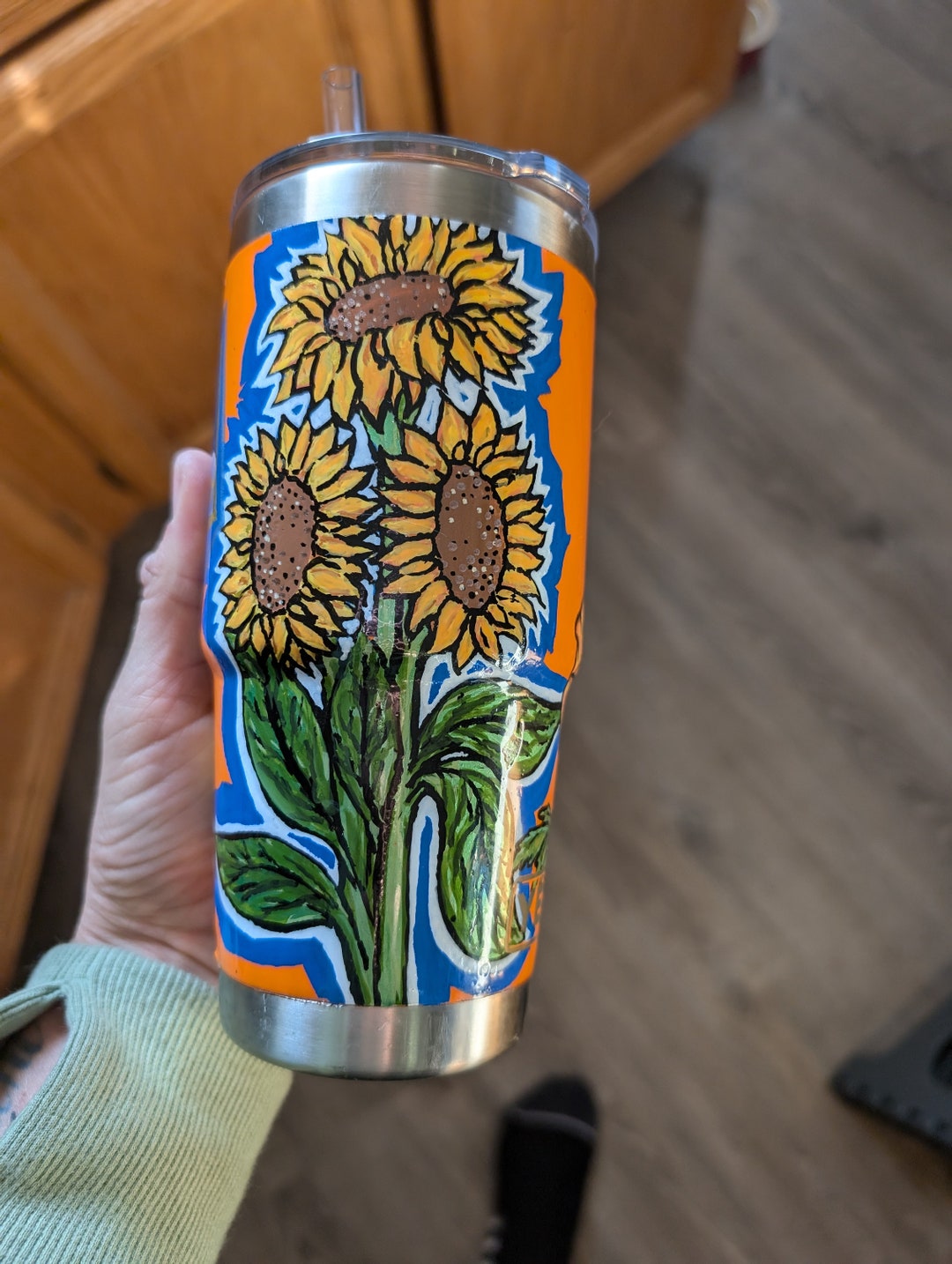 Custom!! Hand Painted 20oz Stainless Steel Travel Yeti Travel Mug With ...