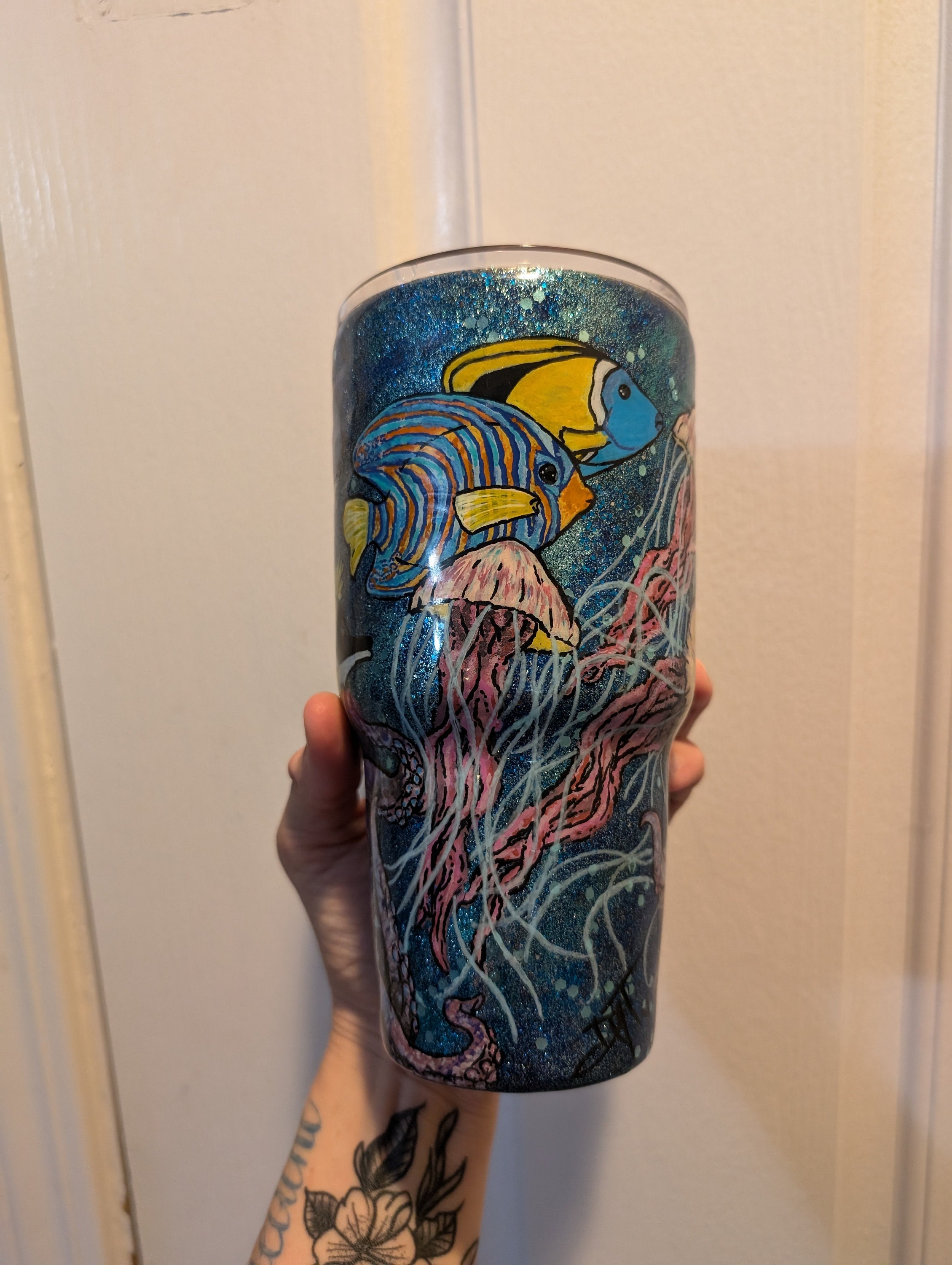 Custom!! Hand Painted 30oz Stainless Steel Travel Yeti Travel Mug With ...