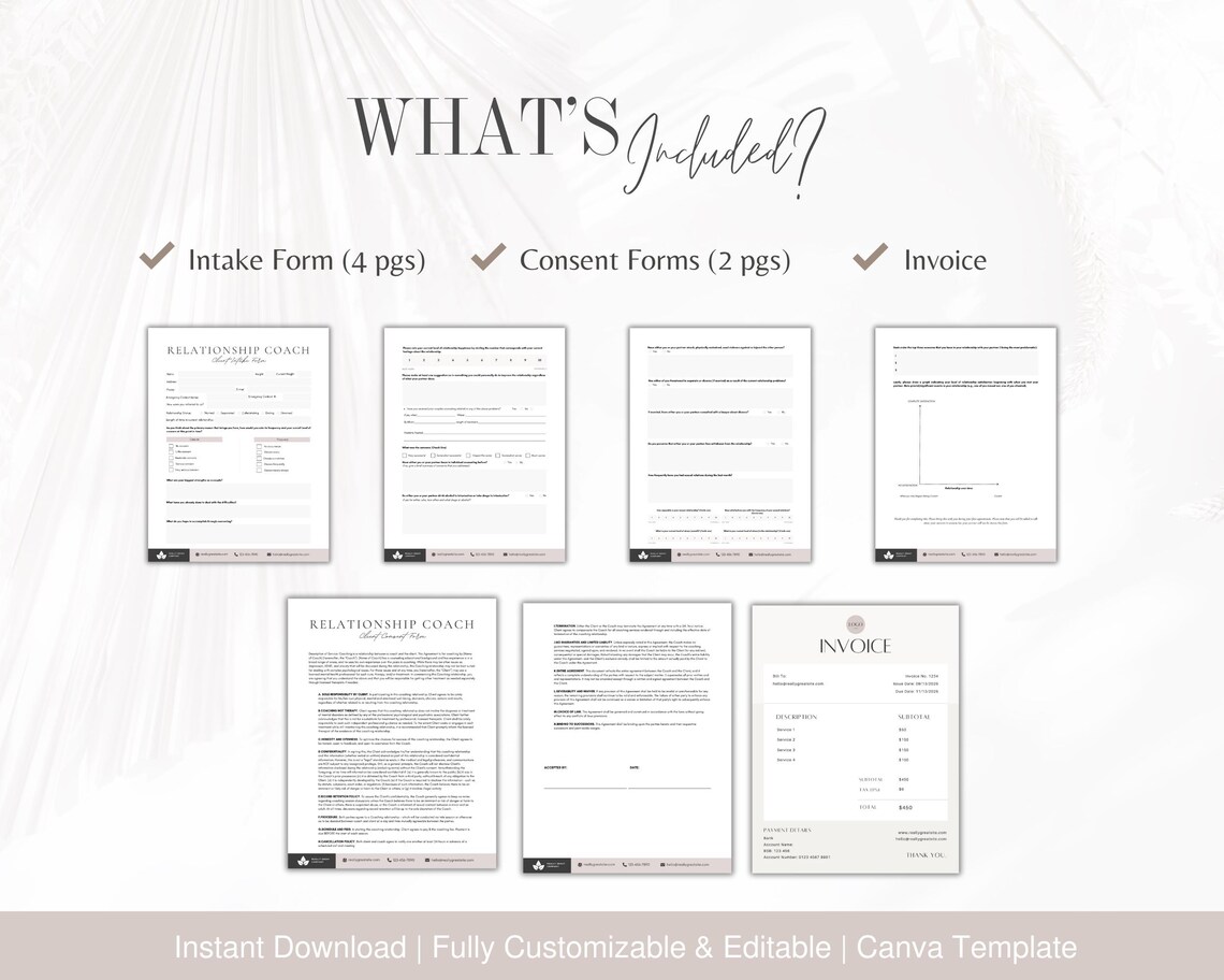Editable Relationship Coach Client Forms, Couple Therapy Guide (CANVA ...