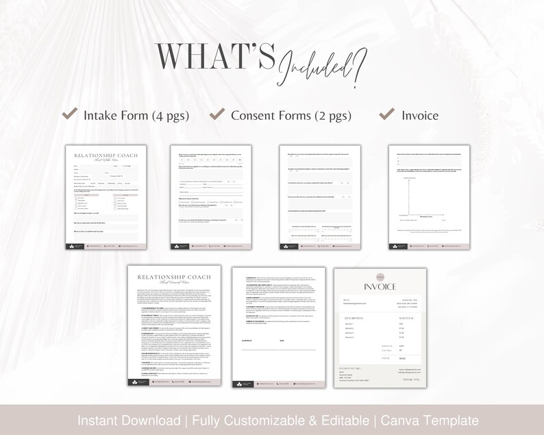 Editable Relationship Coach Client Forms, Couple Therapy Guide (CANVA ...