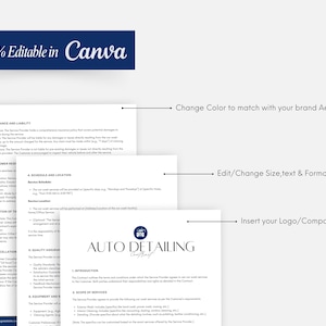 Auto Detailing Forms Bundle,editable Auto Detailing Service Agreement ...