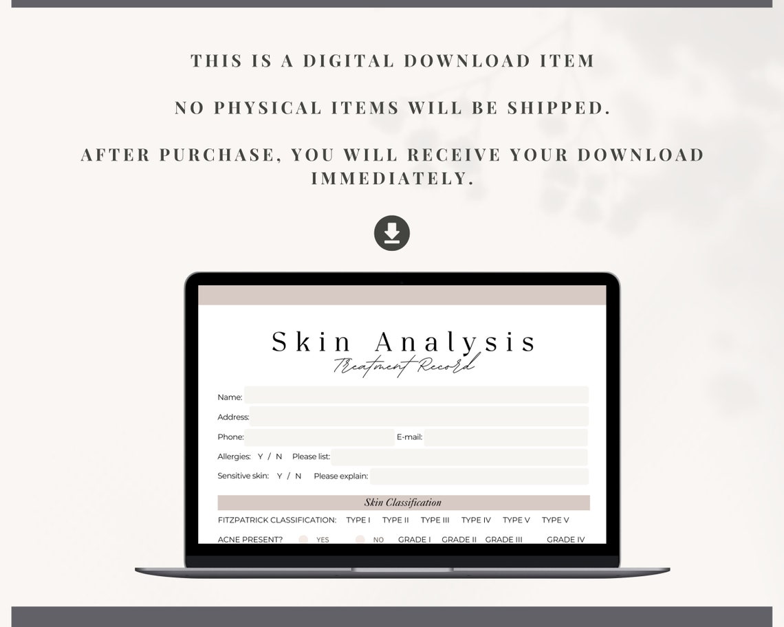 Editable Skin Analysis Template,face Mapping and Fitzpatrick Scale ...
