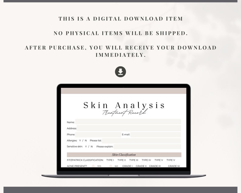 Esthetician Skin Analysis Form: Face Mapping & Fitzpatrick Scale (PDF ...