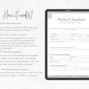 Medical Aesthetic Client Intake Form,client Intake Form,medical Intake ...