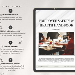 Employee Safety Handbook Template for Workplace Health Policies and ...