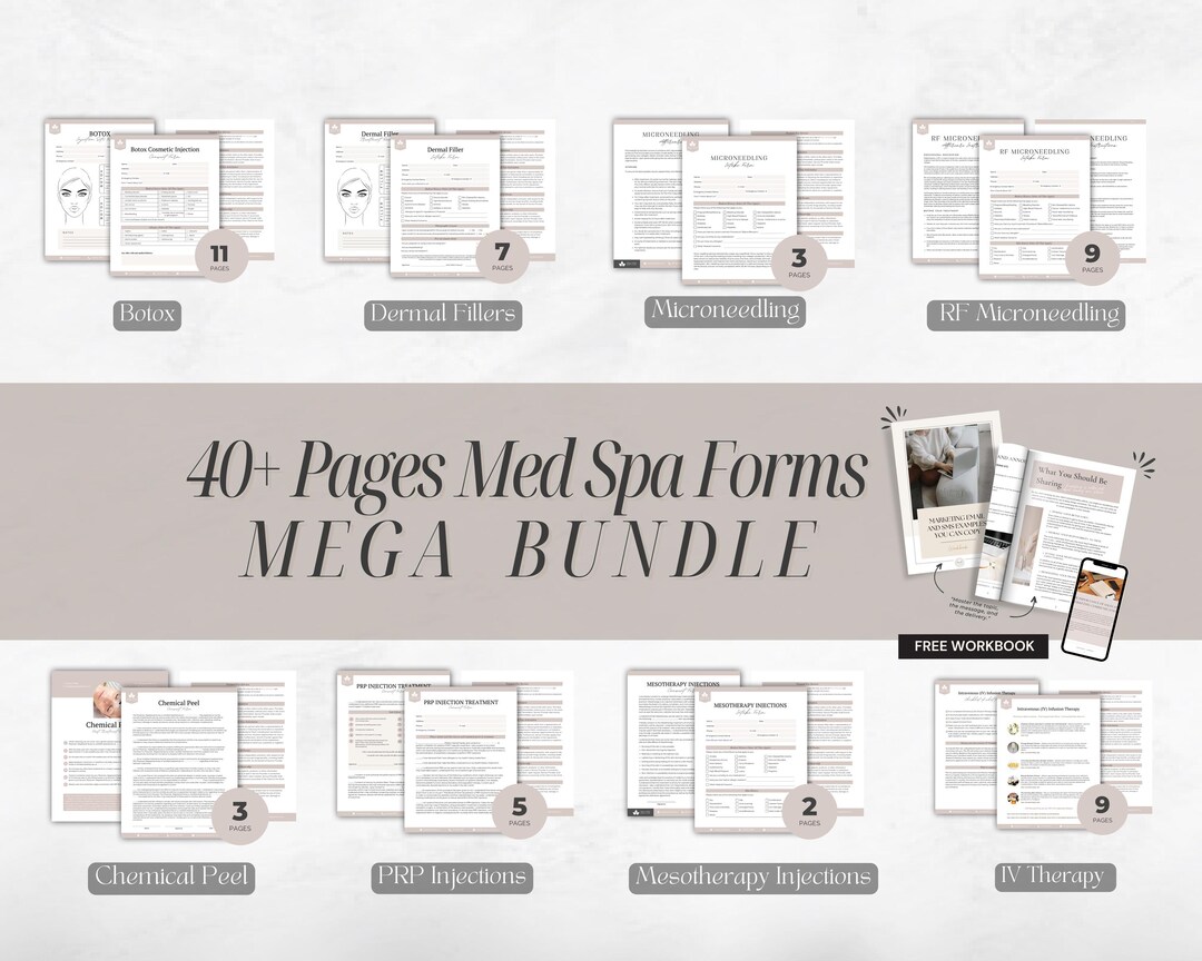Editable Med Spa Forms Bundle With Consent Forms and Aesthetician ...