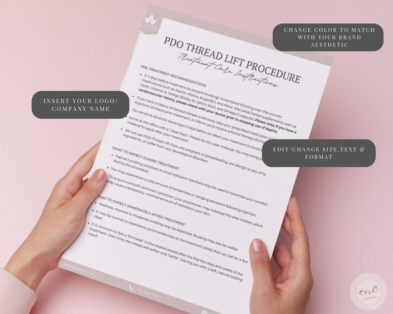 PDO Thread Lift Consent Forms, Medspa Template (canva) - Etsy