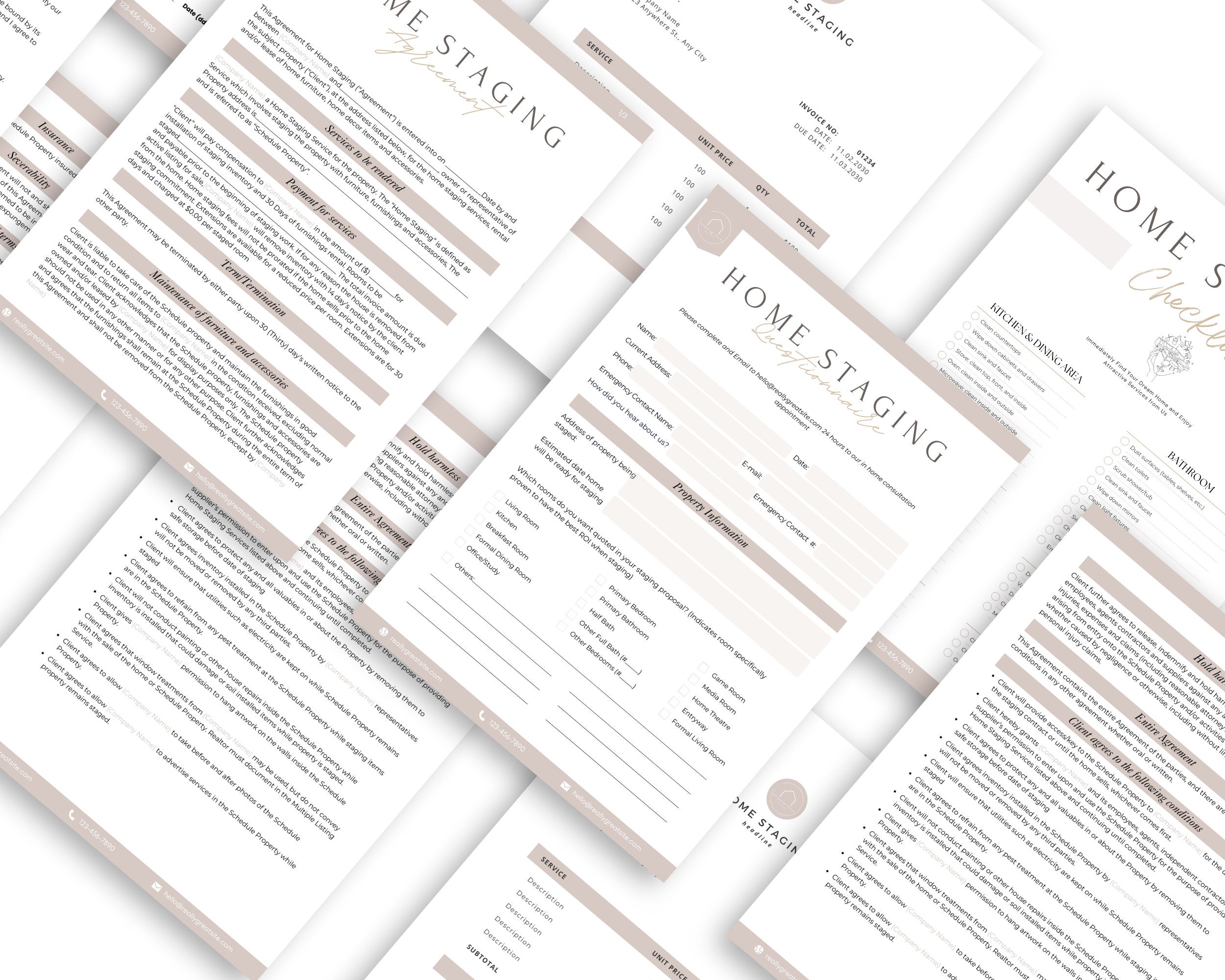 Home Staging Contract Template, Editable Forms (canva) - Etsy