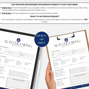 Auto Detailing Forms Bundle, Editable Contract, Invoice, Price List ...